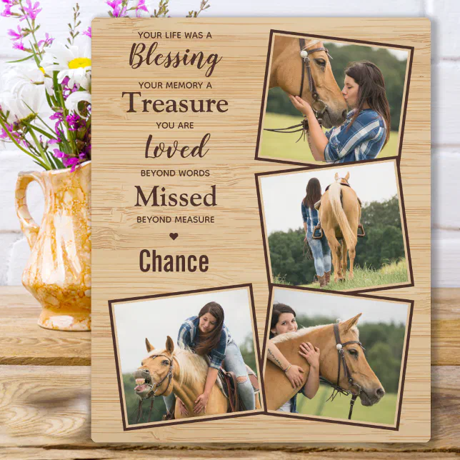 Custom Equine Keepsake Horse Memorial Plaque | Zazzle