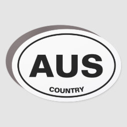 Custom European country code abbreviation oval Car Magnet | Zazzle