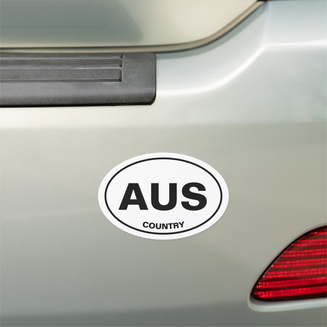 Custom European country code abbreviation oval Car Magnet | Zazzle