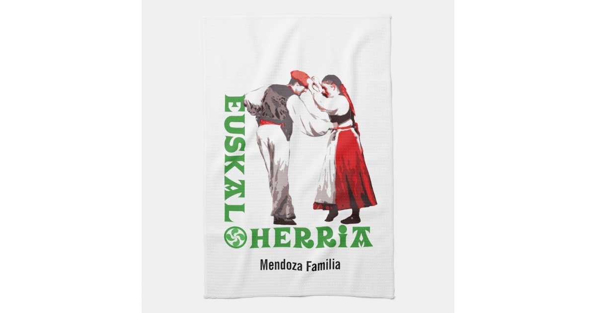 Custom, Euskal Herria, traditional Basque dancing: Kitchen Towel | Zazzle