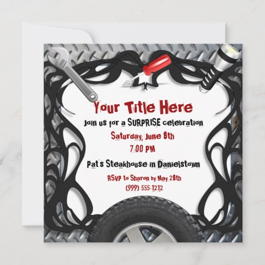 Custom Event Auto Mechanic Invitations | Zazzle.com