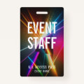 Custom Event Staff All Access Pass QR Code Badge | Zazzle