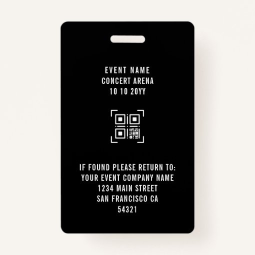 Custom Event Staff All Access Pass QR Code Badge | Zazzle