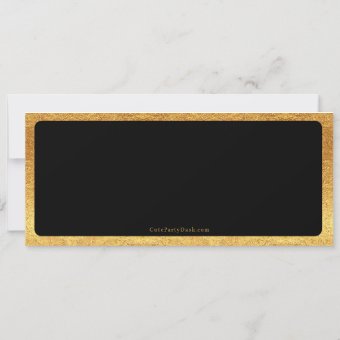 Custom Event Ticket Concert Fake Ticket Black Gold Invitation | Zazzle