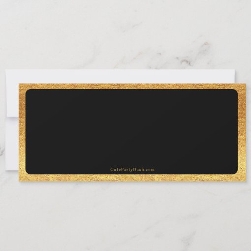 Custom Event Ticket Concert Fake Ticket Black Gold Invitation | Zazzle
