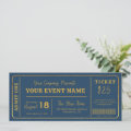 Custom Event Ticket, Concert Fake Ticket Gold Invitation | Zazzle