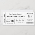 Custom Event Ticket, Concert Fake Ticket, School Invitation | Zazzle