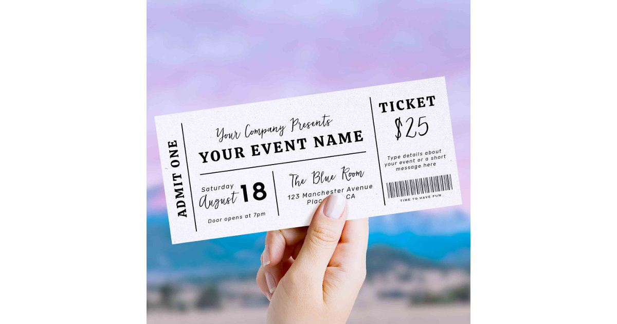Custom Event Ticket, Concert Fake Ticket, School Invitation | Zazzle