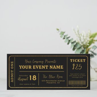 Custom Event Ticket, Concert Fake Ticket, School Invitation | Zazzle