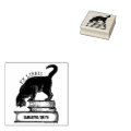 Custom Ex Libris, Vintage Cat Book Rubber Stamp | Zazzle
