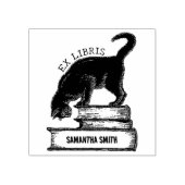 Custom Ex Libris, Vintage Cat Book Rubber Stamp | Zazzle