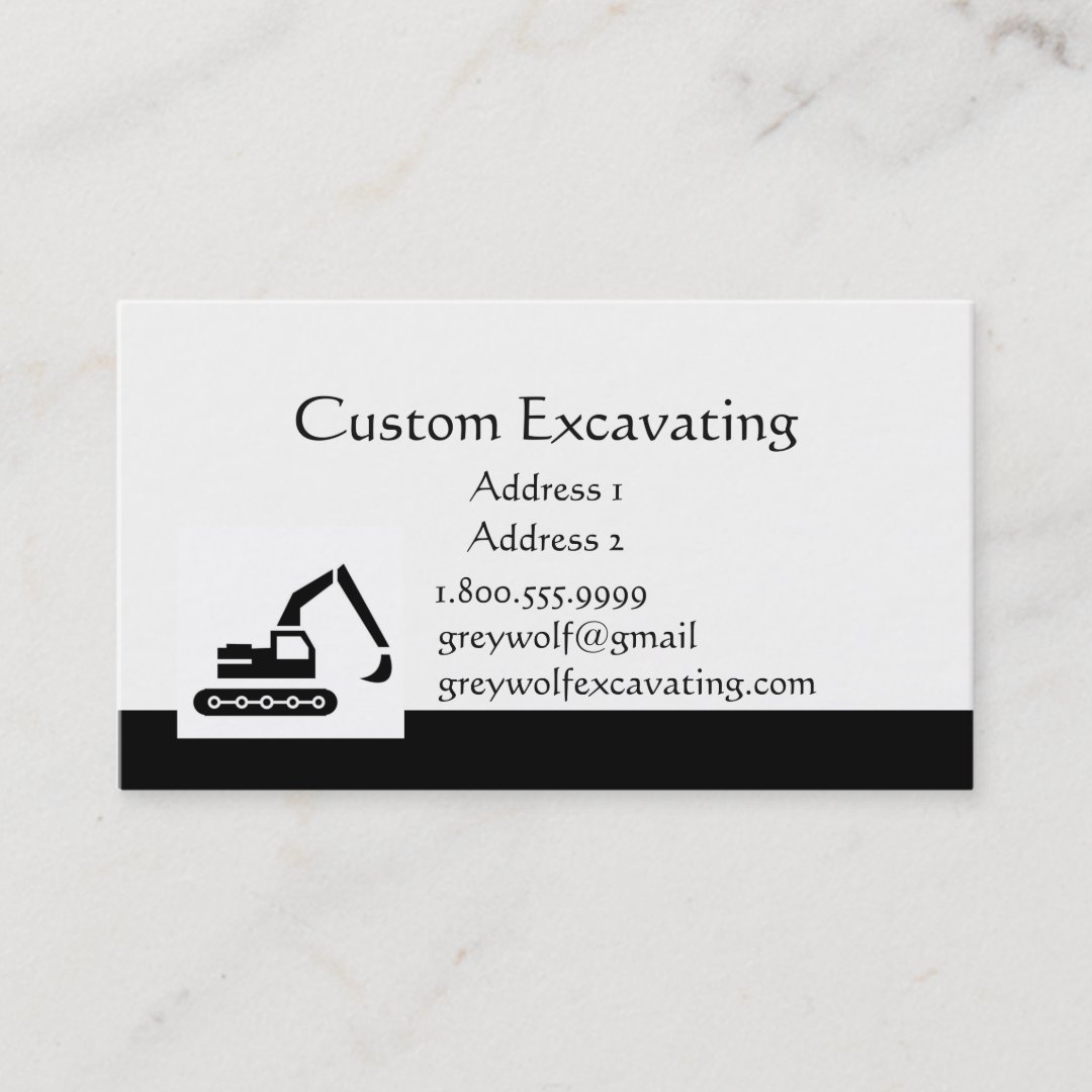 Custom Excavating Custom Business Card | Zazzle