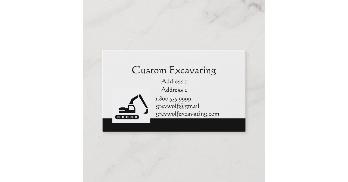 Custom Excavating Custom Business Card | Zazzle