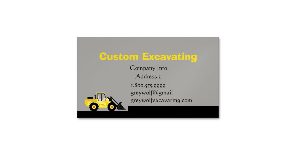 Custom Excavating Custom Business Card | Zazzle