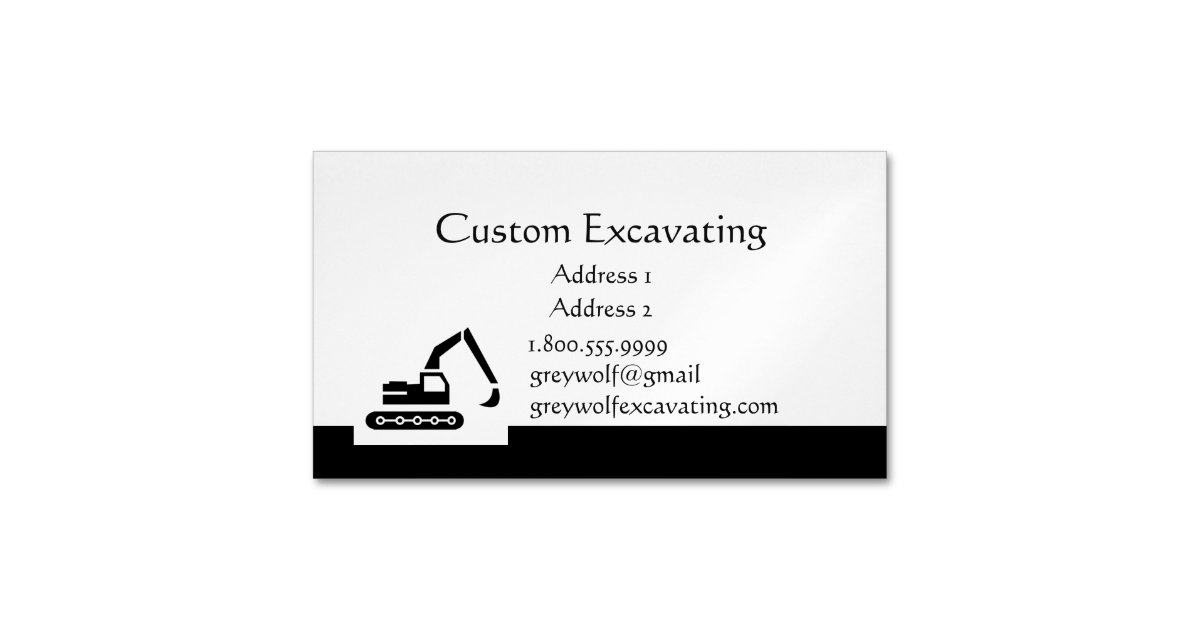 Custom Excavating Custom Business Card | Zazzle