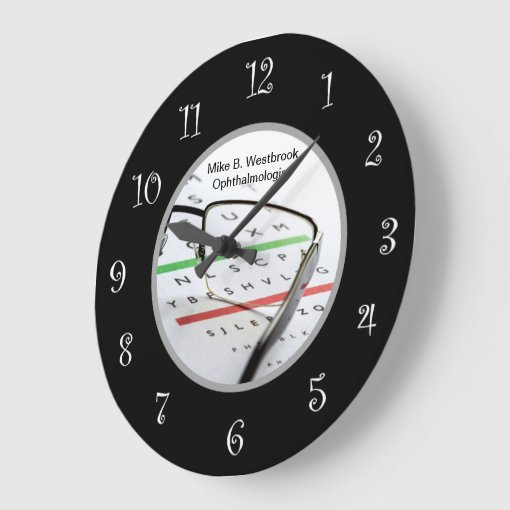 Custom Eye Care Ophthalmologist Office Large Clock | Zazzle