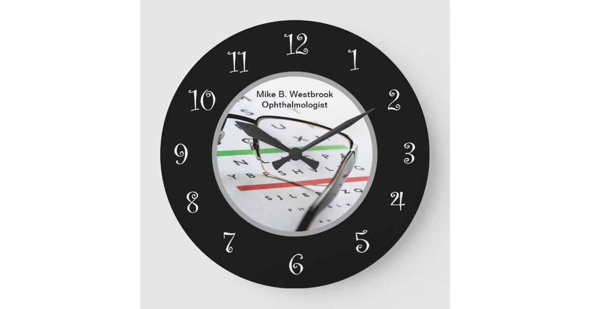 Custom Eye Care Ophthalmologist Office Large Clock | Zazzle