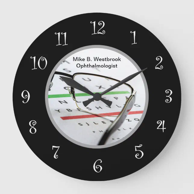 Custom Eye Care Ophthalmologist Office Large Clock | Zazzle