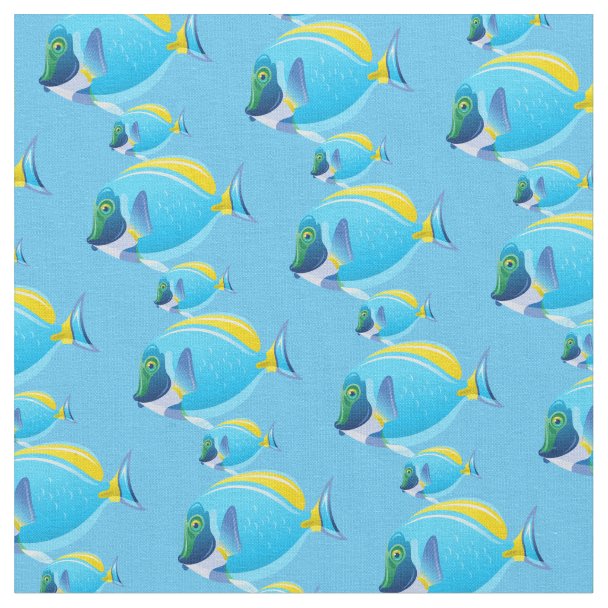 African Peacock Cichlid Tropical Fish Fabric | Zazzle.com