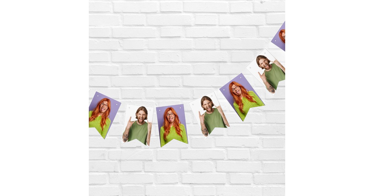 Custom Face Funny Bride and Groom Customized Bunting Flags | Zazzle