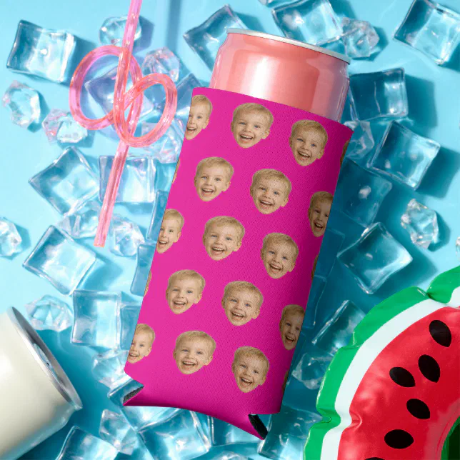 Custom Face Gift, Personalized Face Photo, Family Seltzer Can Cooler ...