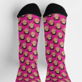 Custom Face Photo Hot Pink Crew Socks | Zazzle