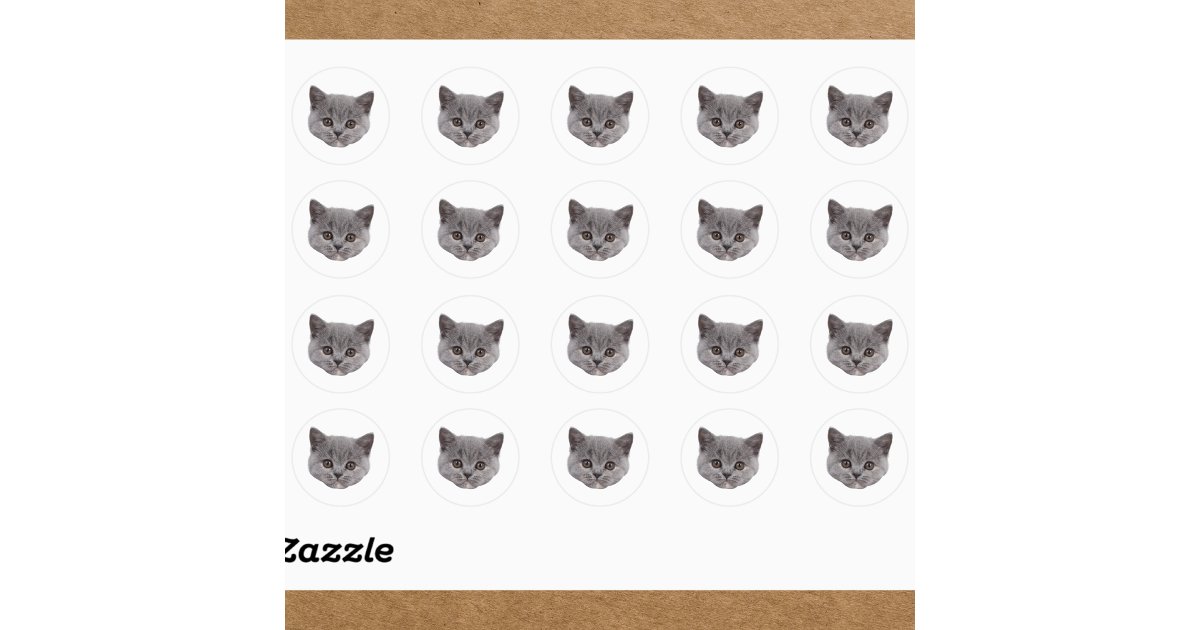 Custom Face Stickers Personalized Cat Face Photo | Zazzle