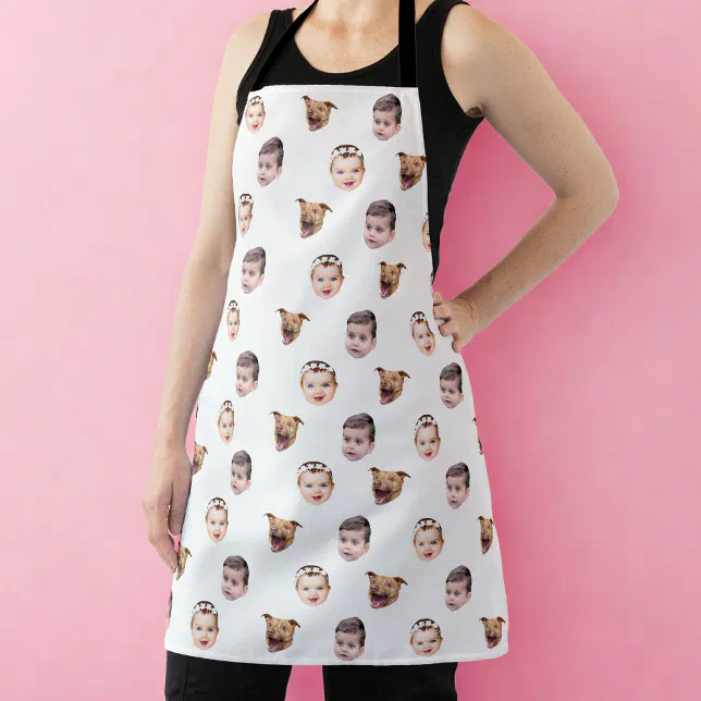Custom Face, Unique Family Gift 3 Photos Face Apron | Zazzle