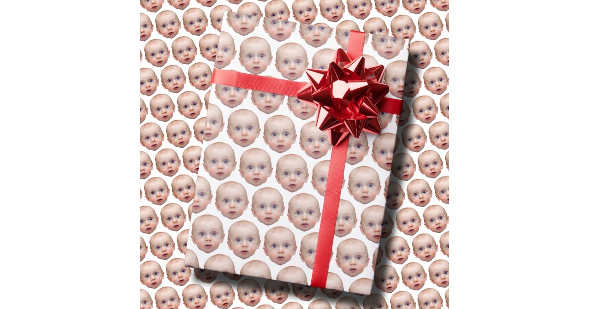 Custom Face Wrapping Paper | Custom Face Gift Wrap | Zazzle
