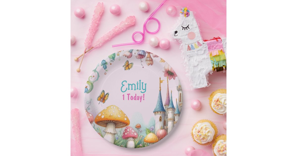 Custom Fairytale Princess Girls Birthday Fairycore Paper Plates | Zazzle
