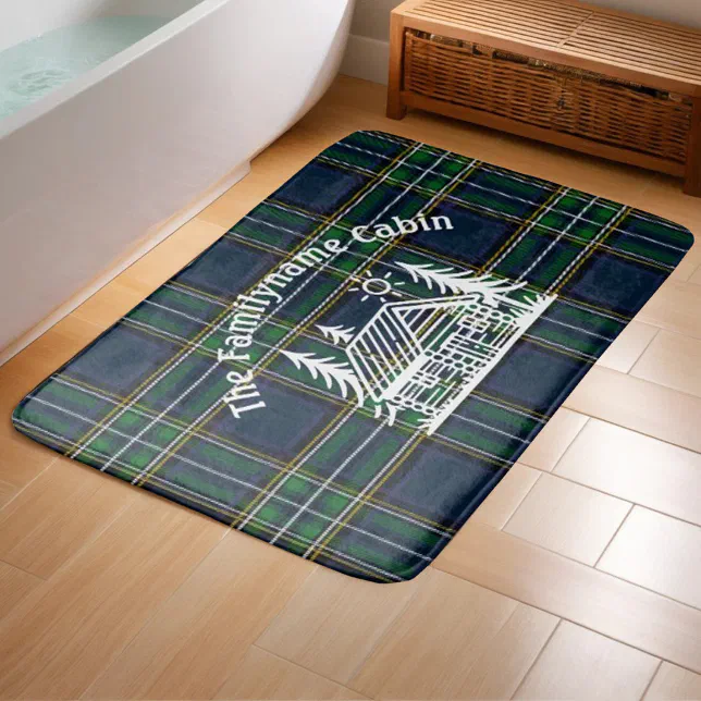 Custom Family Cabin Tartan Plaid Shower Bath Mat | Zazzle