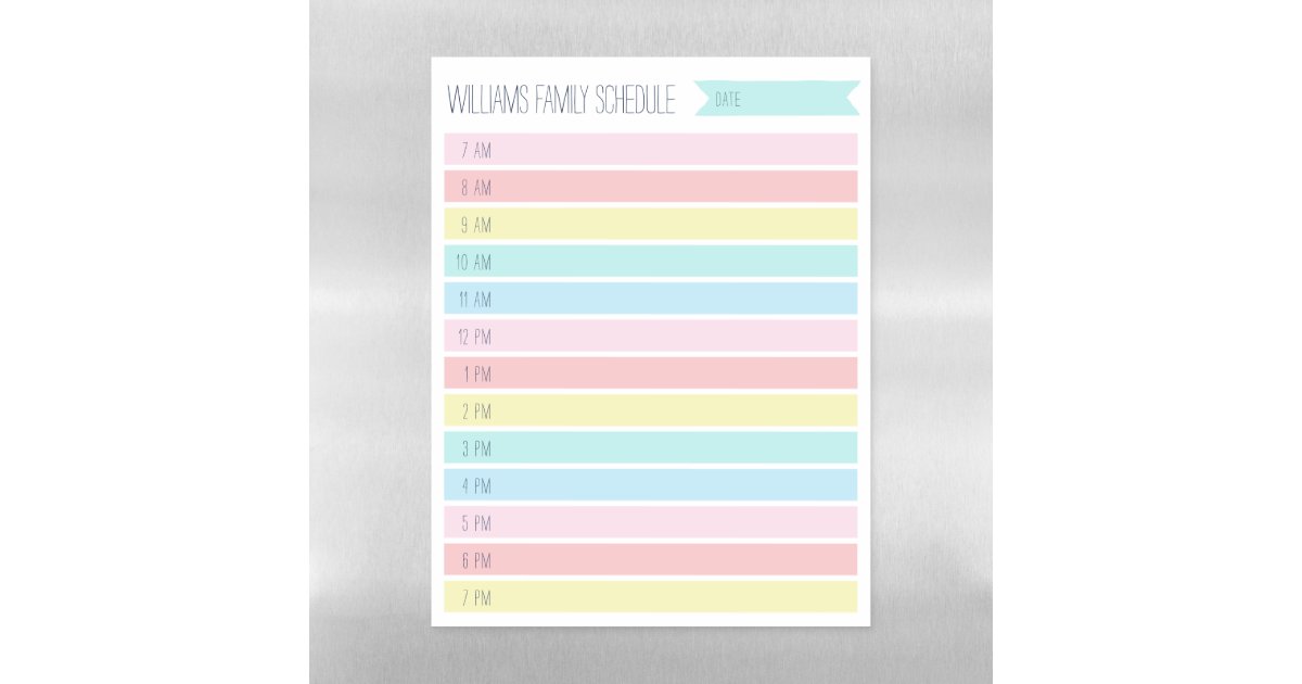 Custom Family Daily Planner or Homeschool Schedule Magnetic Dry Erase ...