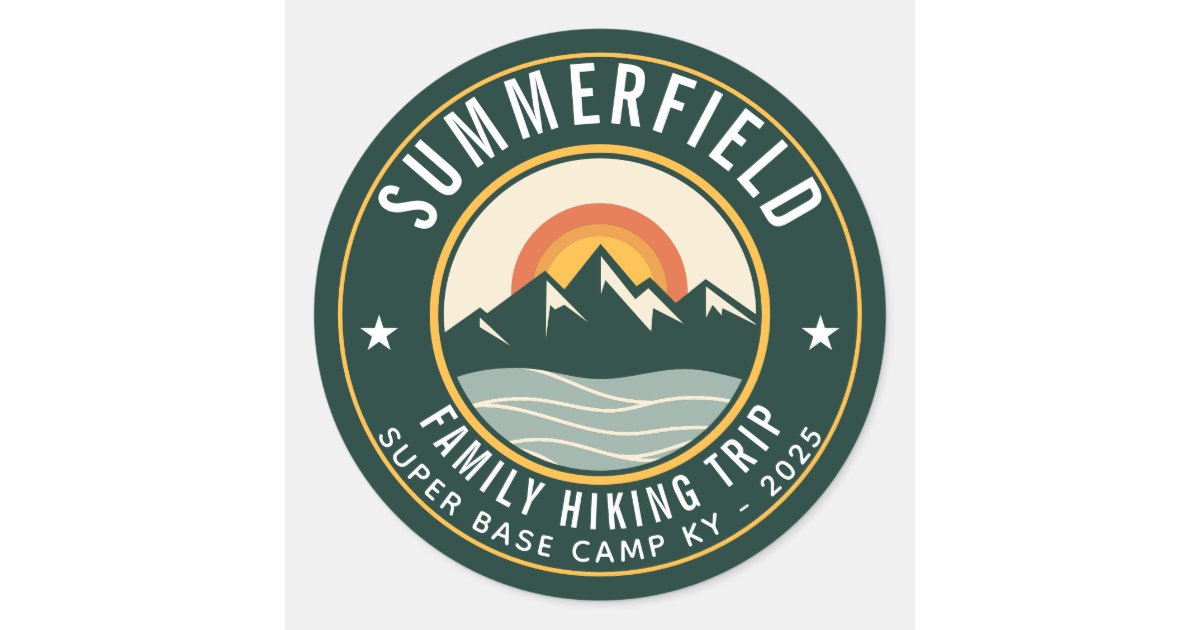 Custom Family Hiking Trip Matching Classic Round Sticker | Zazzle