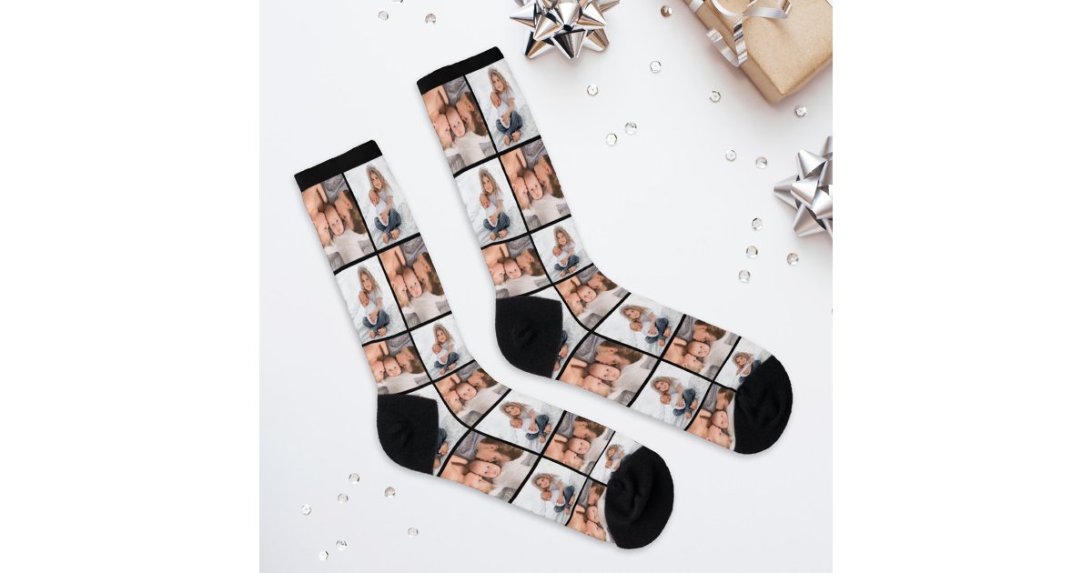 Custom Family Kids Photo Collage Socks | Zazzle