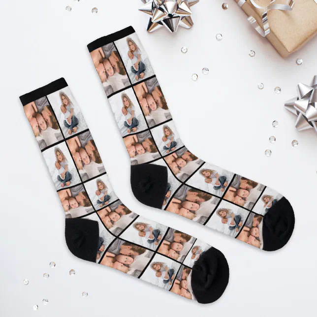 Custom Family Kids Photo Collage Socks | Zazzle