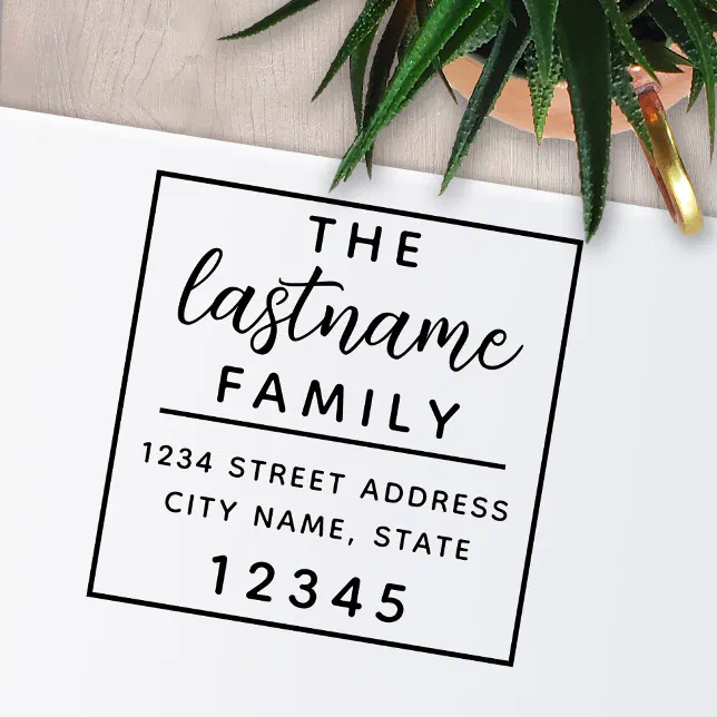 Custom Family Name and Return Address - blooming Self-inking Stamp | Zazzle