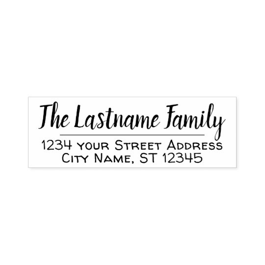 Custom Family Name and Return Address Handwritten Self-inking Stamp ...