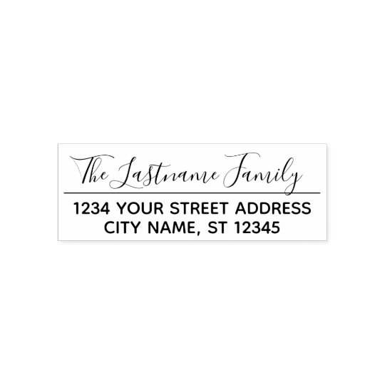 Custom Family Name and Return Address Handwritten Self-inking Stamp ...