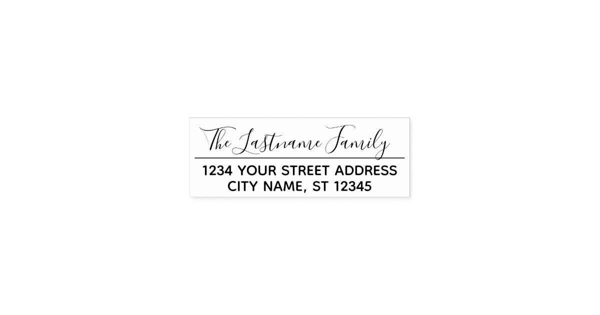 Custom Family Name and Return Address Handwritten Self-inking Stamp ...