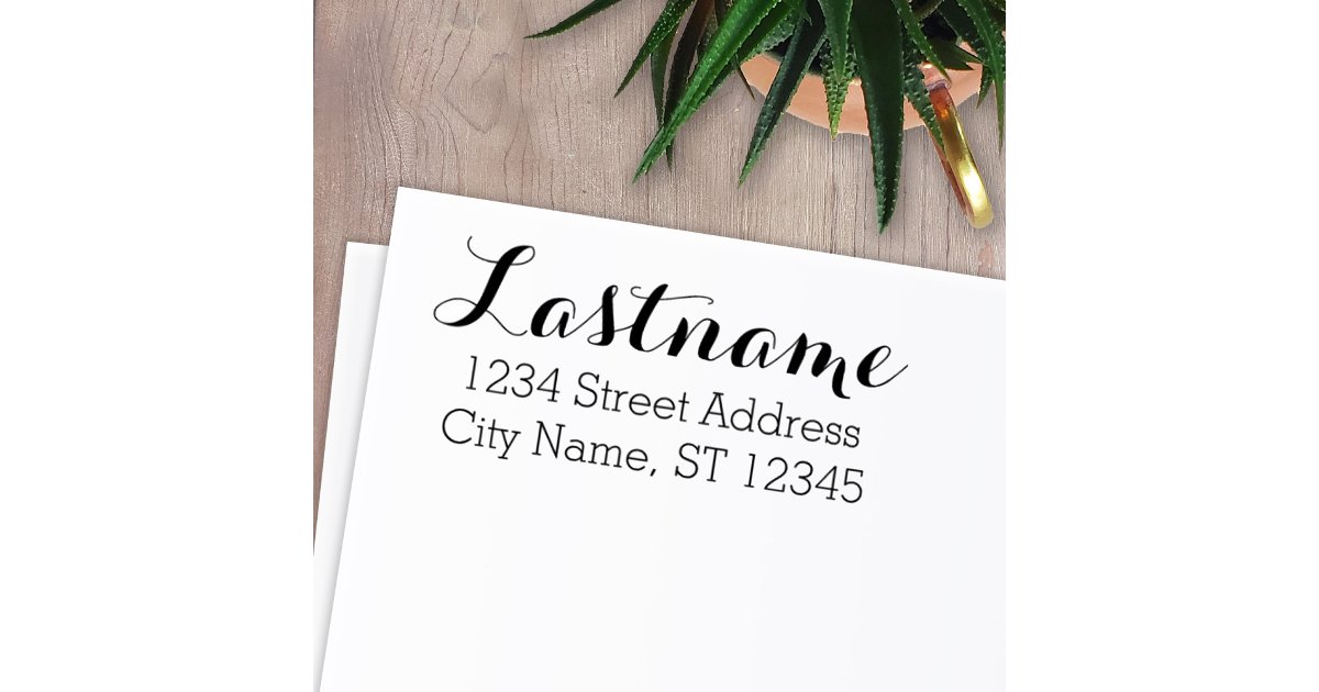 Custom Family Name and Return Address - Whimsy Rubber Stamp | Zazzle
