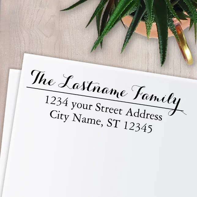 Custom Family Name and Return Address - Whimsy Self-inking Stamp | Zazzle