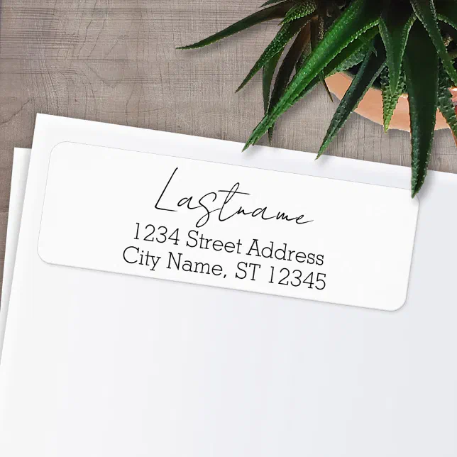 Custom Family Name - Beautiful font Return Address Label | Zazzle