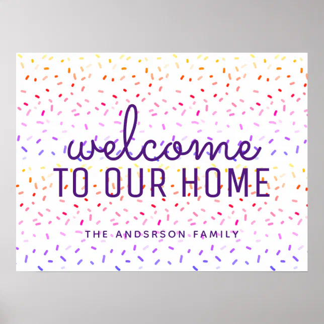 Custom Family Name Ombre Tins Pattern Welcome Poster | Zazzle
