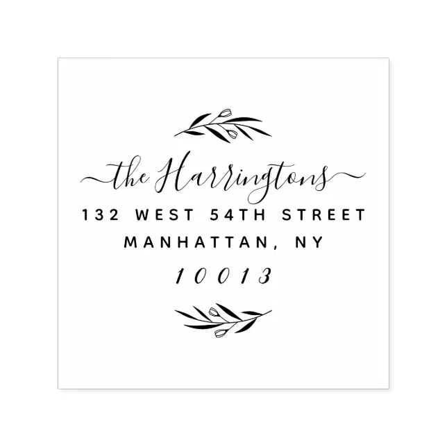 Custom Family Name Script & Branch Return Address Self-inking Stamp ...