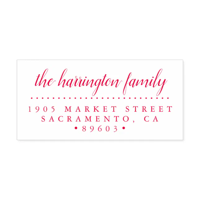 Custom Family Name Script Return Address Self-inking Stamp | Zazzle