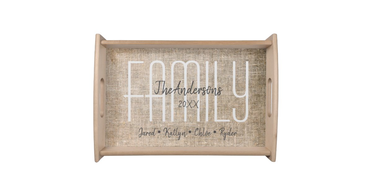 Custom Family Name Serving Tray | Zazzle