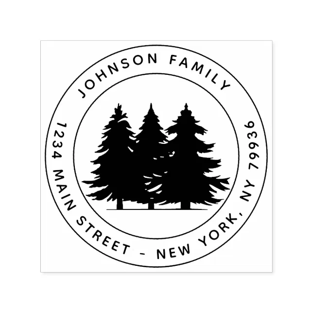 Custom Family Name Signature Round Return Address Self-inking Stamp ...
