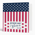 Custom Family Name Stars and Stripes Family Album 3 Ring Binder | Zazzle