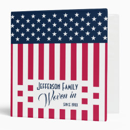 Custom Family Name Stars and Stripes Family Album 3 Ring Binder | Zazzle