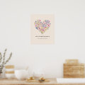 Custom Family Name Wildflower Heart Poster | Zazzle